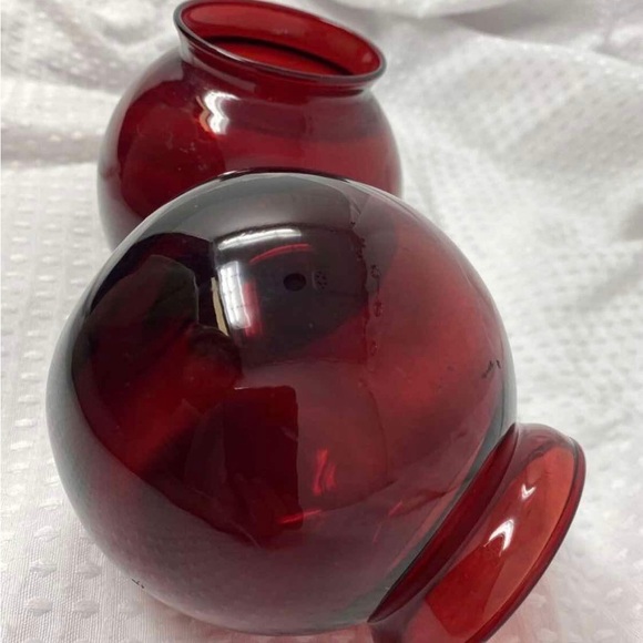 Other | 2 Anchor Hocking Royal 4 Ruby Red Glass Vasesvotives | Poshmark